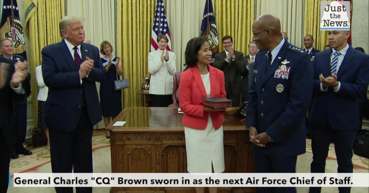 Gen. Charles "CQ" Brown sworn in as the next Air Force chief of staff ...
